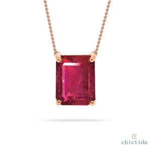 Solitaire Ruby Pendant, Prong Set Pendant, 18k Solid Gold Pendant ...