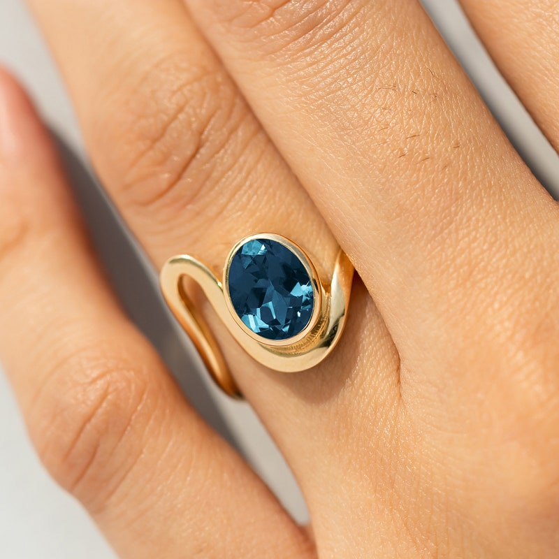 Blue Gemstone Ring - Etsy