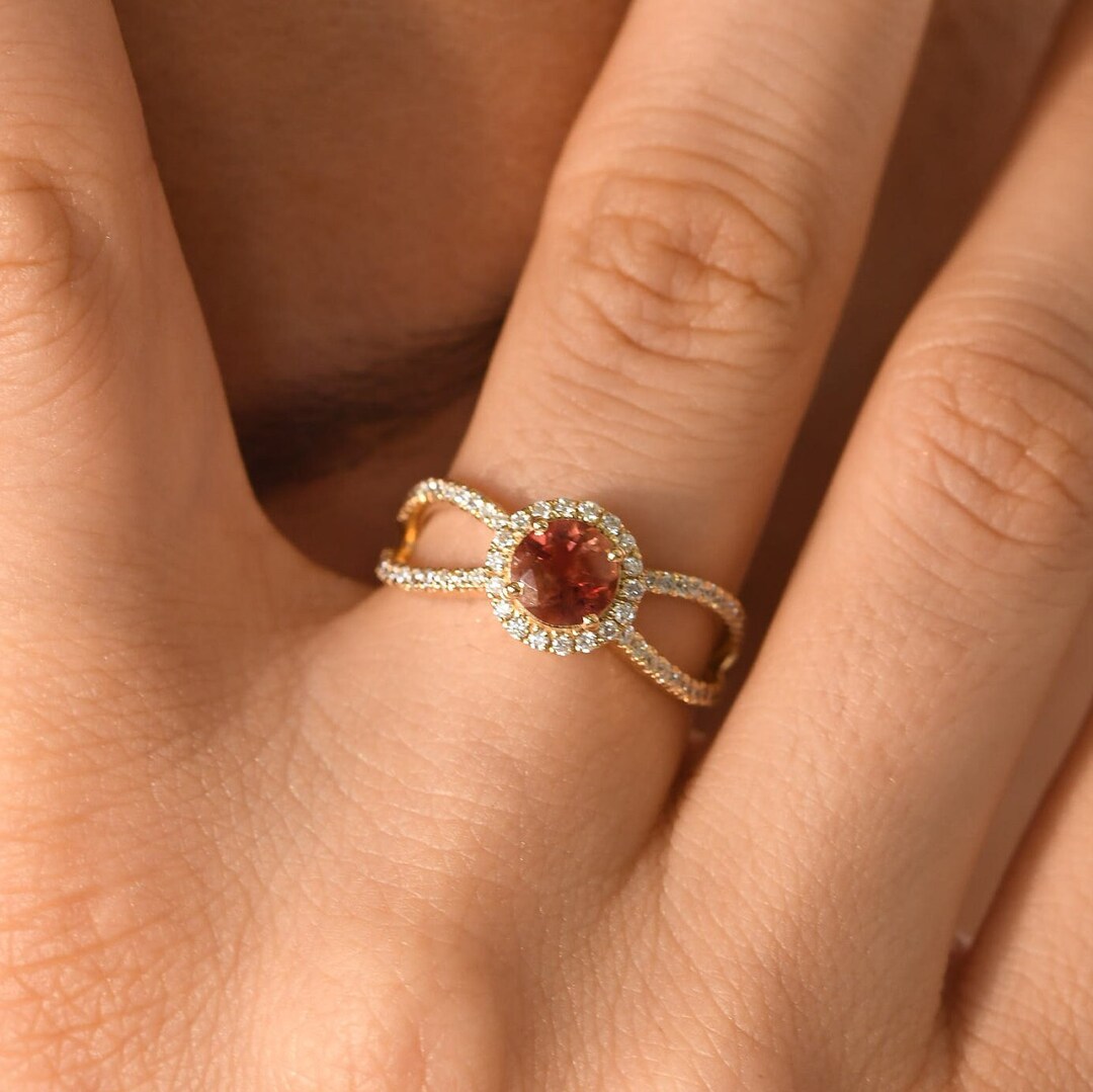 Natural Round Oregon Sunstone Ring/0.8 Ct Sunstone With - Etsy