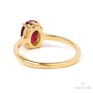 Solitaire Ruby Ring, 18k Solid Gold Ring, Single Stone Ring, Ruby ...