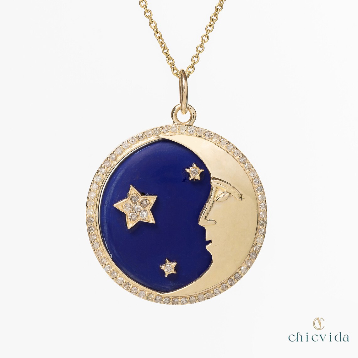 Crescent Moon Star Pendant/lapis Lazuli Pendant - Etsy Crescent Moon Star Pendant/lapis Lazuli Pendant - Etsy