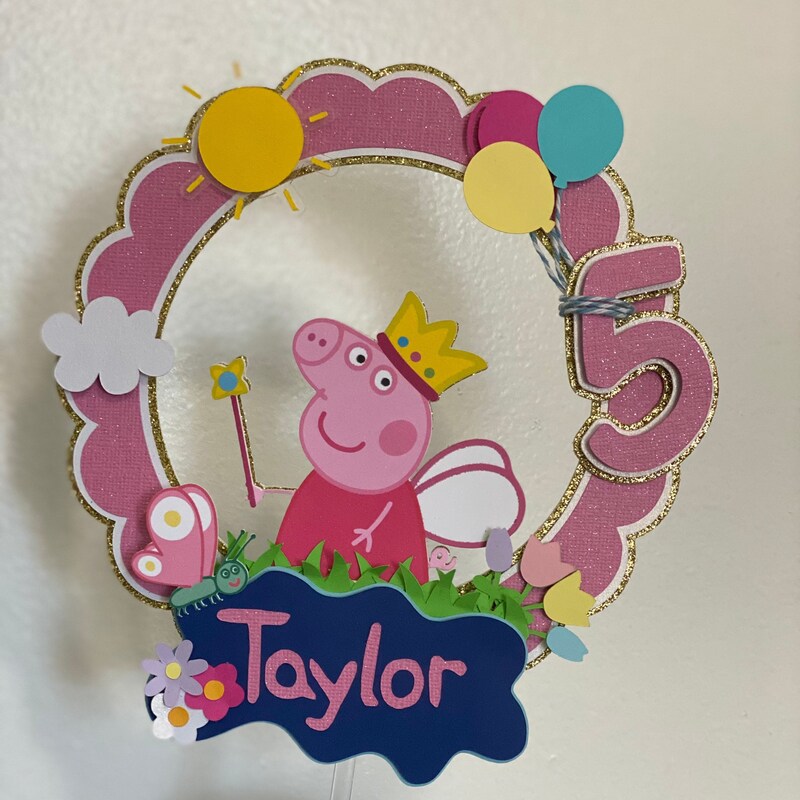 Peppa Pig Cake Topper - Etsy