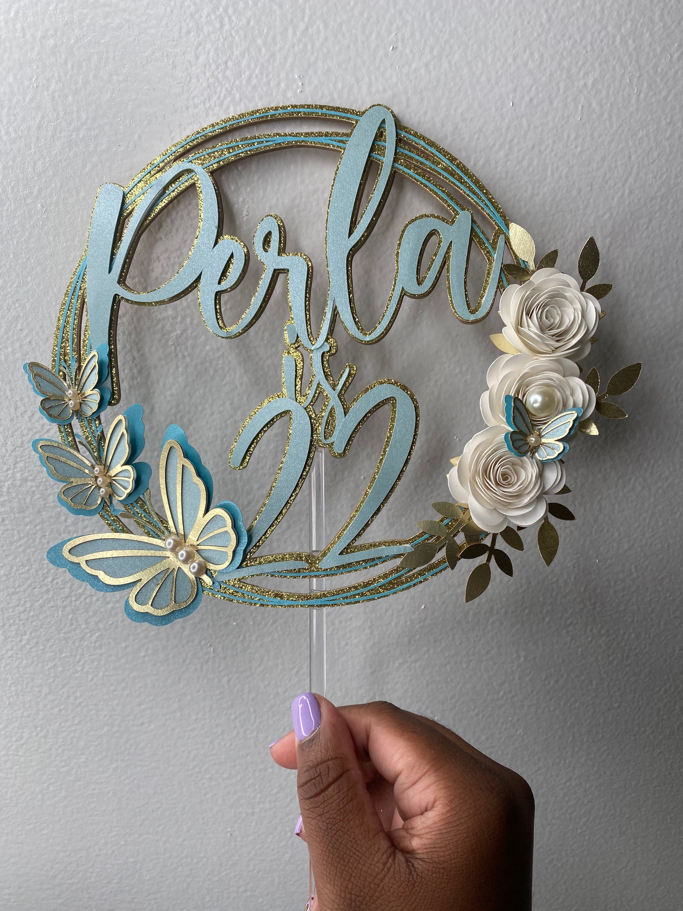 3D Flowers and Butterflies Cake Topper - Etsy