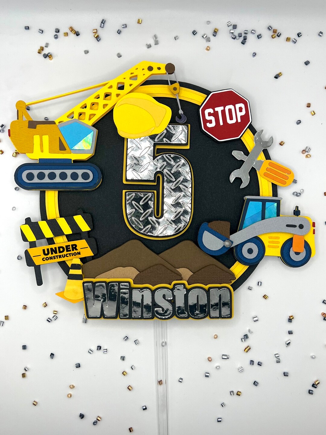 Construcción Cake Topper - Etsy