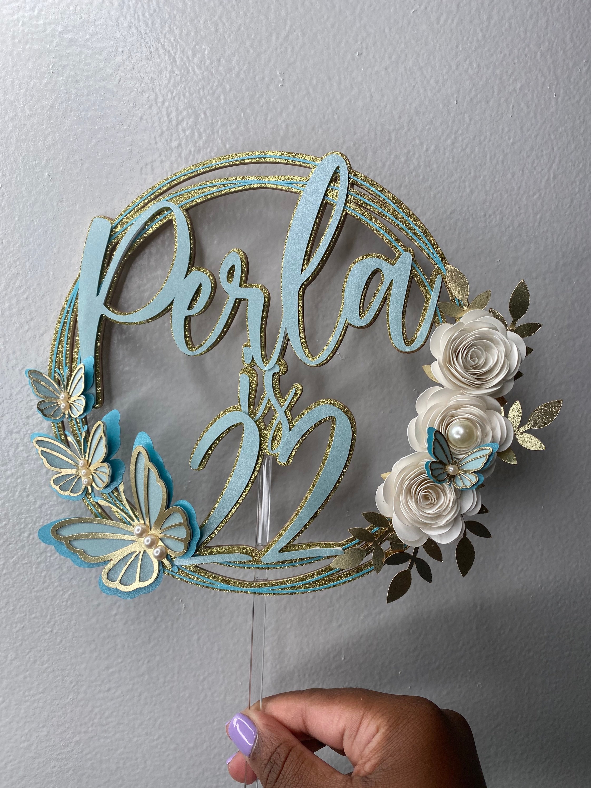 3D Flowers and Butterflies Cake Topper - Etsy