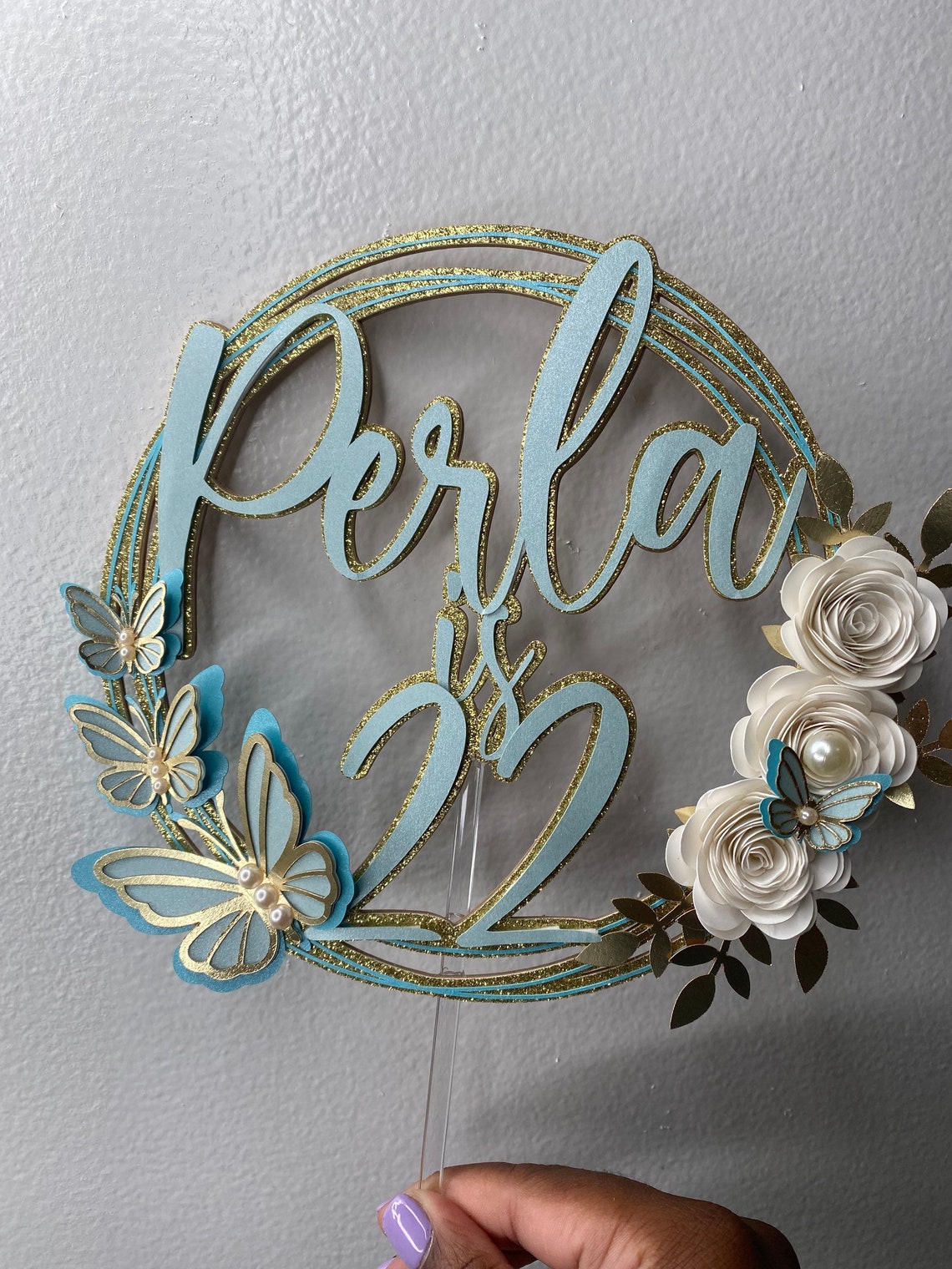 3D Flowers and Butterflies Cake Topper - Etsy