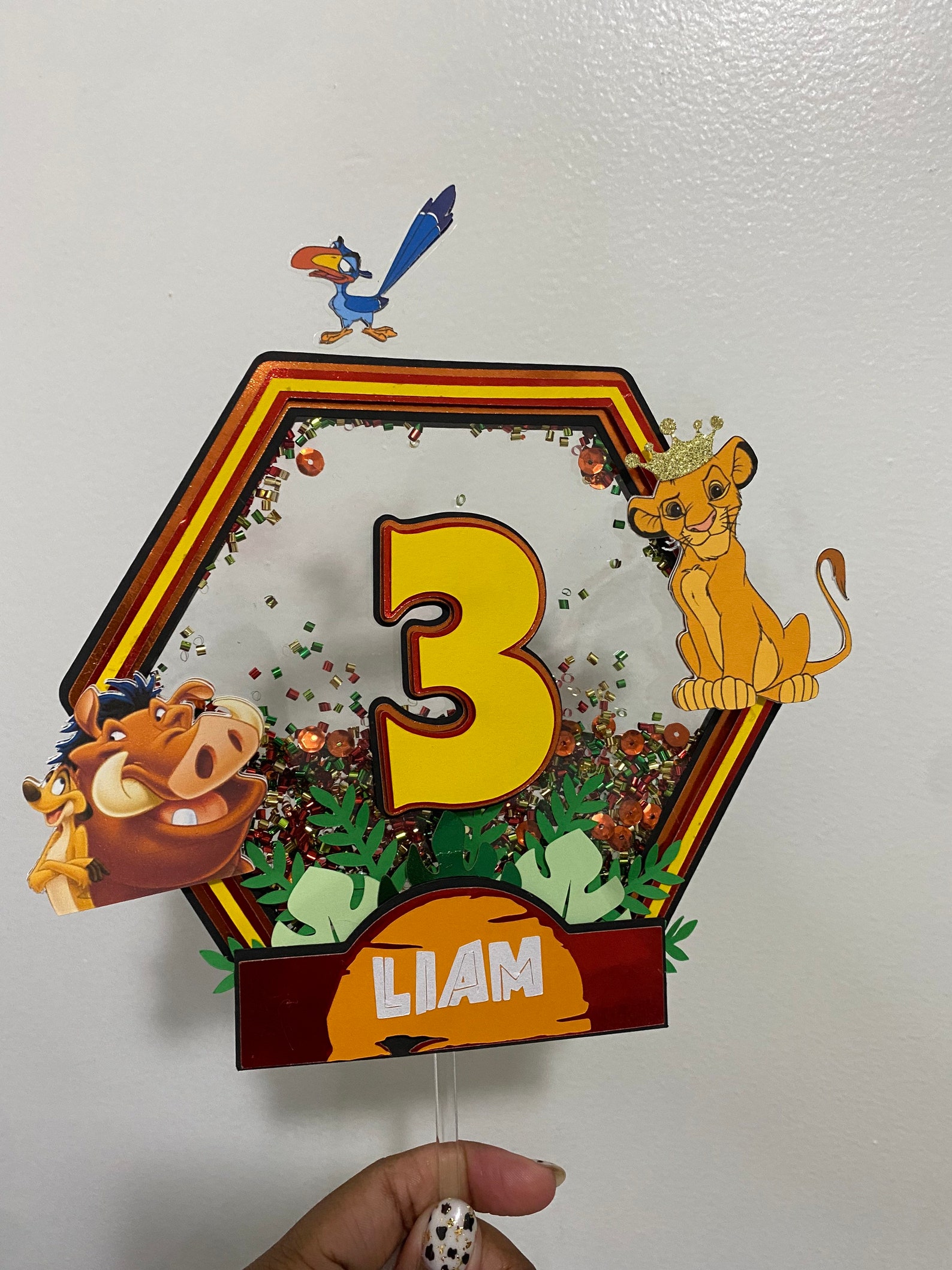 Lion King Inspired Shaker Cake Topper With Simba Timon and | Etsy