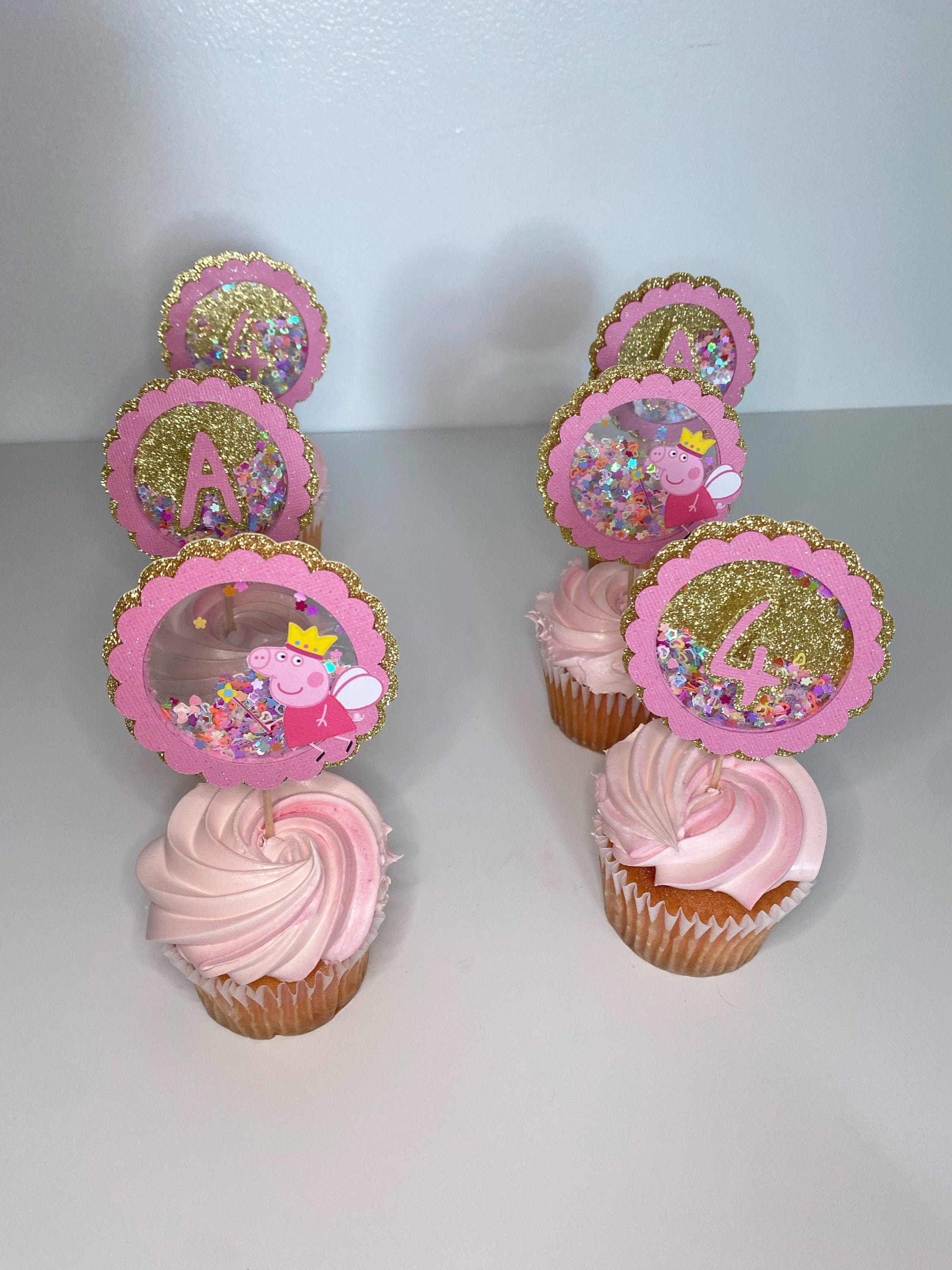 Pink Pig Shaker Cupcake Topper - Etsy