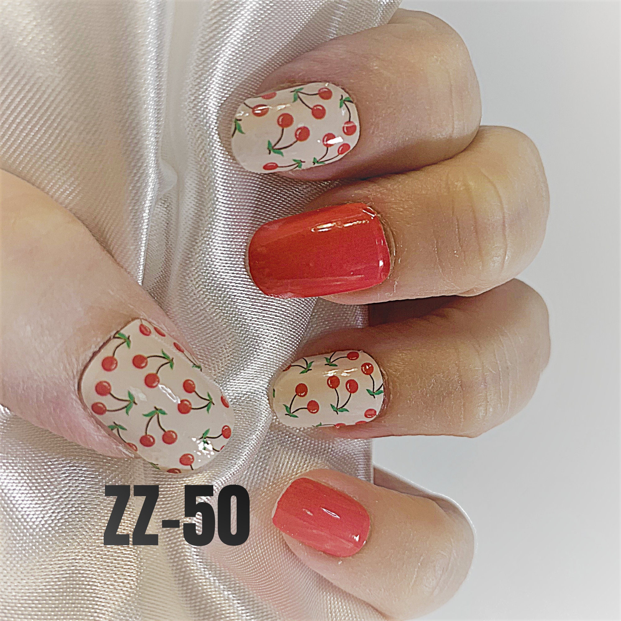 Easy Red And White Nails