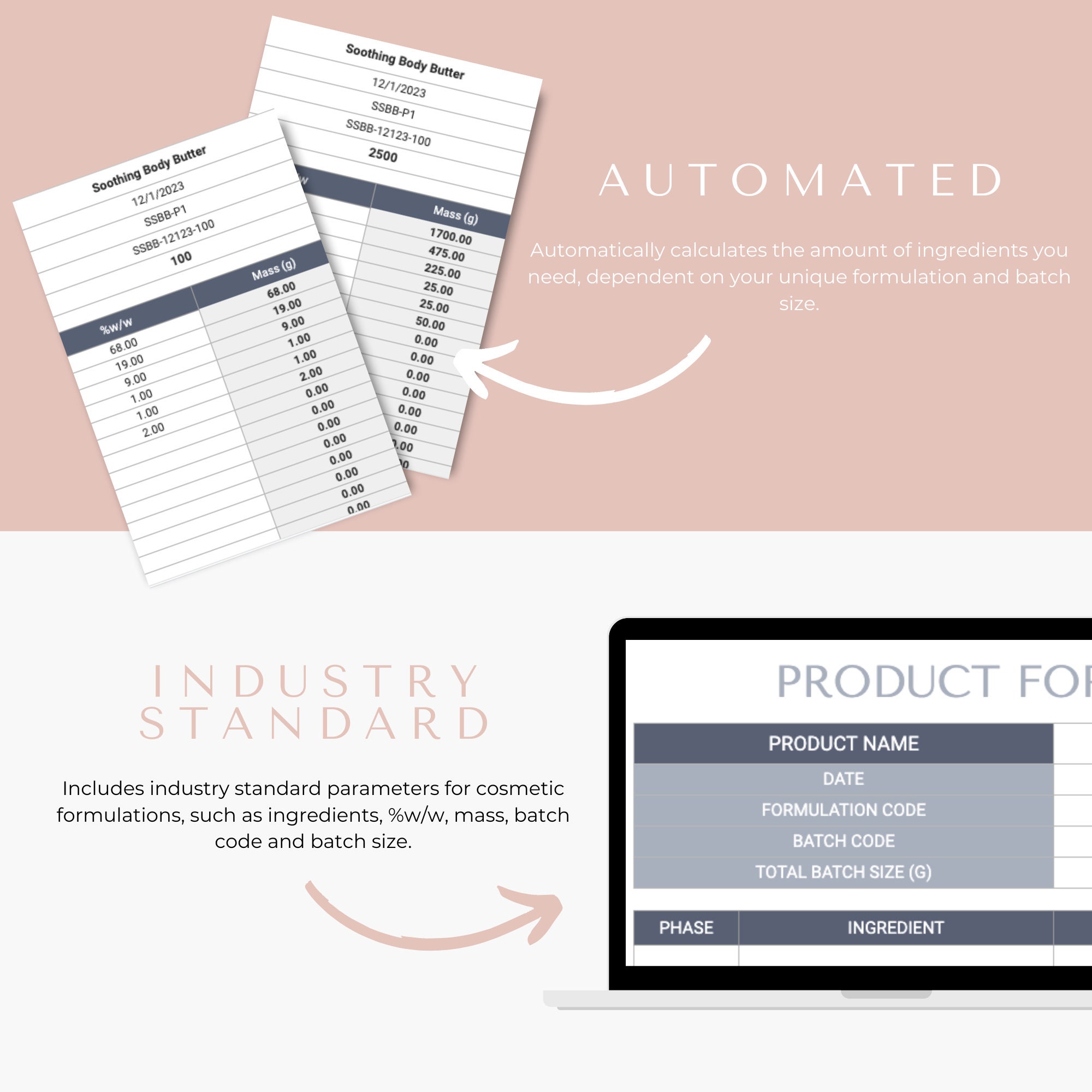 Skincare Formulation (recipe) Spreadsheet and Calculator | Bath and ...