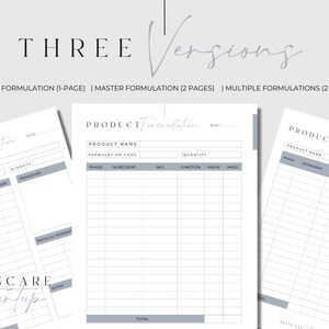Skincare Formulation (recipe) Printable Template | Bath and Body ...