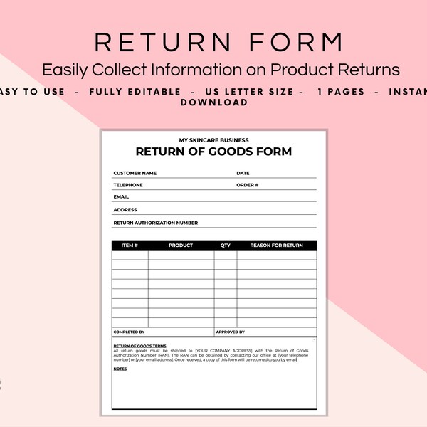 Return Policy Template - Etsy