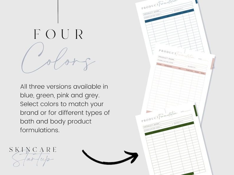 Skincare Formulation (recipe) Printable Template | Bath and Body ...