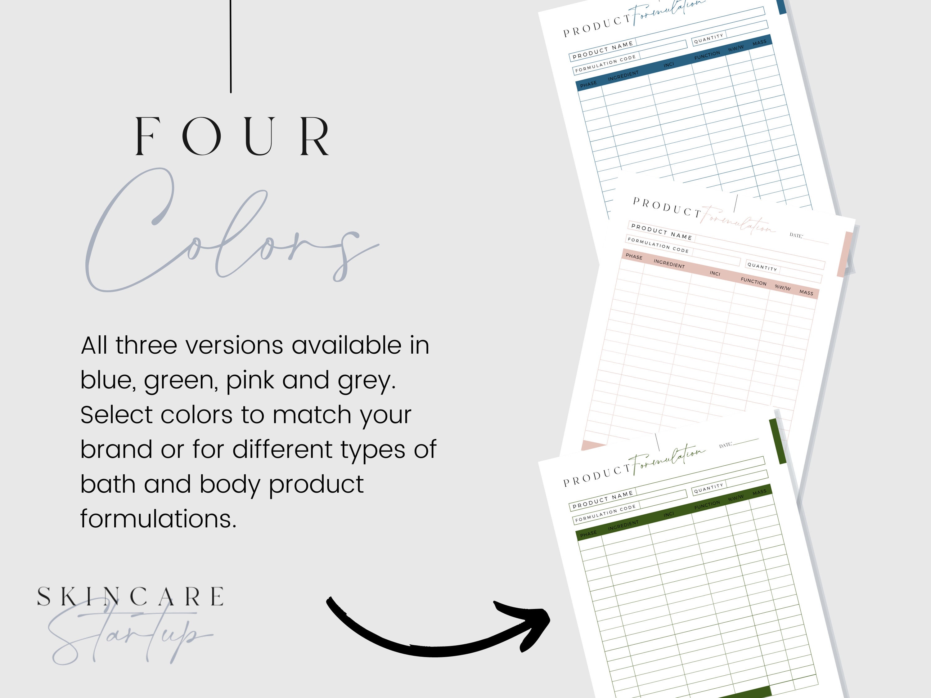 Skincare Formulation recipe Printable Template Bath and - Etsy