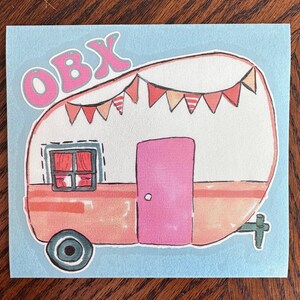 Custom OBX Outer Banks Watercolor Camper Car Vinyl Decal - Etsy