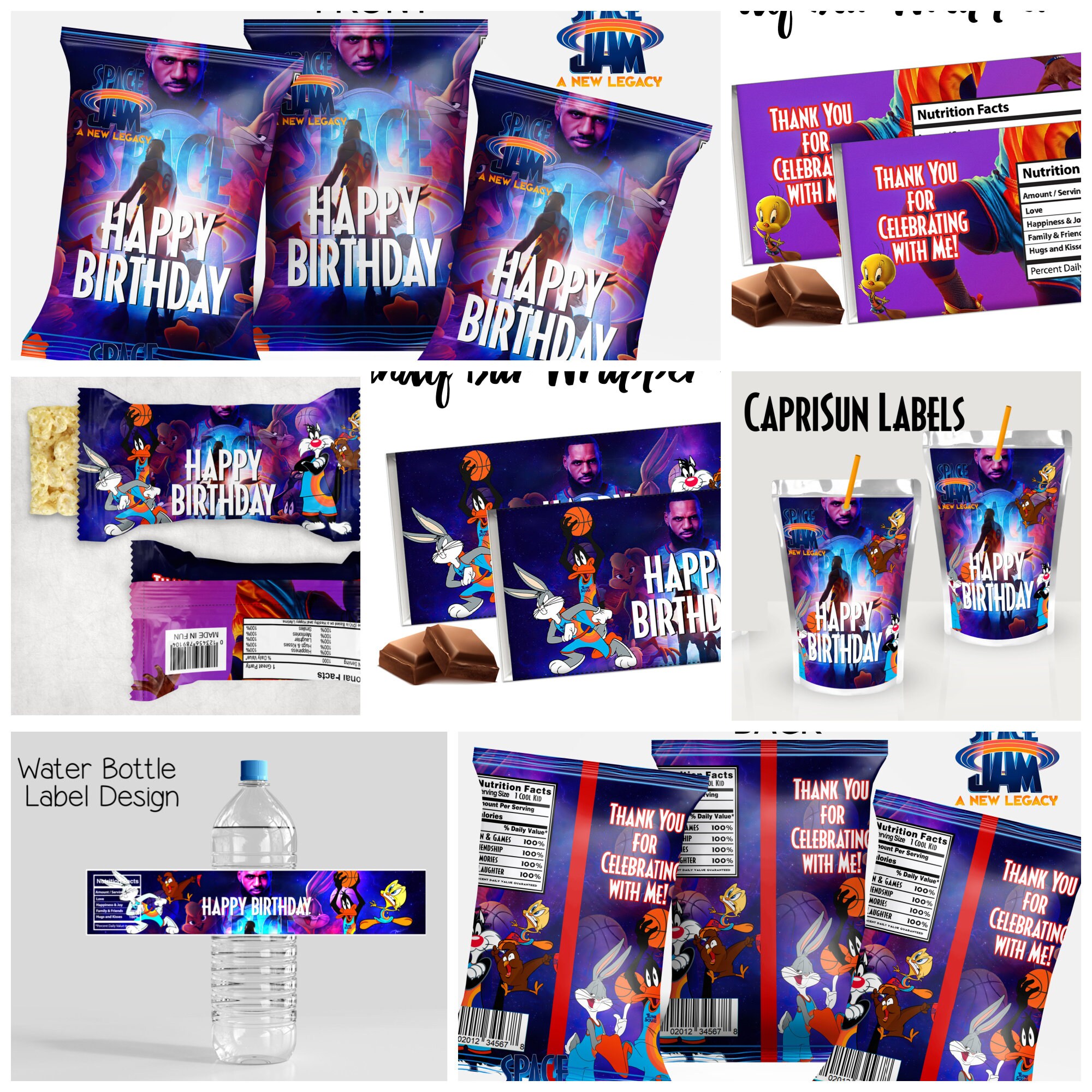Party Favors & Games Party Supplies Party Favors Space Jam Chip Bag ...