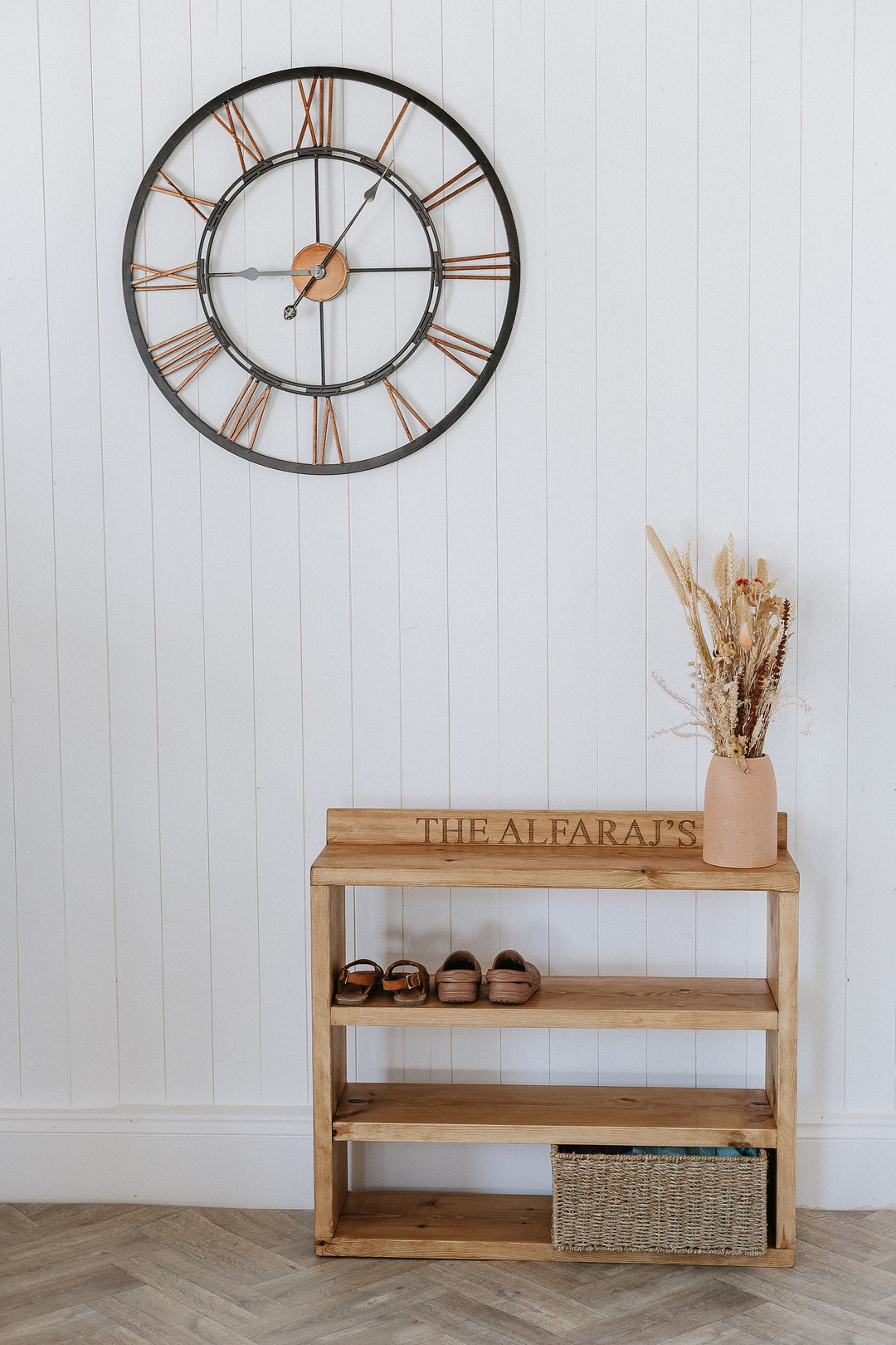 Personalised Shoe Rack Handmade Wooden Shoe Rack Rustic Shoe Rack Shoe ...