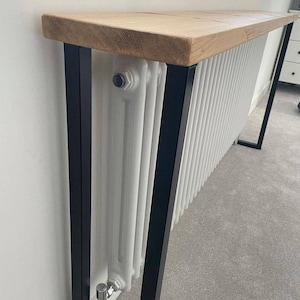 Rustic Radiator Cover Console Table Entry Way Table With Steel Box ...