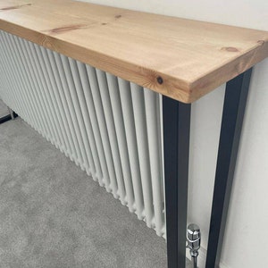 Rustic Radiator Cover Console Table Entry Way Table With Steel Box ...