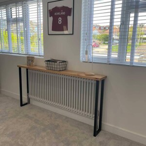 Rustic Radiator Cover Console Table Entry Way Table With Steel Box ...
