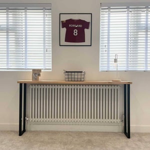 Rustic Radiator Cover Console Table Entry Way Table With Steel Box ...