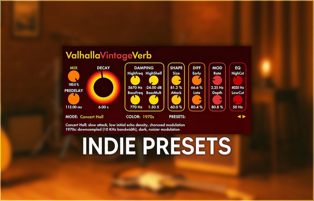 Valhalla Vintageverb | Indie Reverb Presets - Etsy