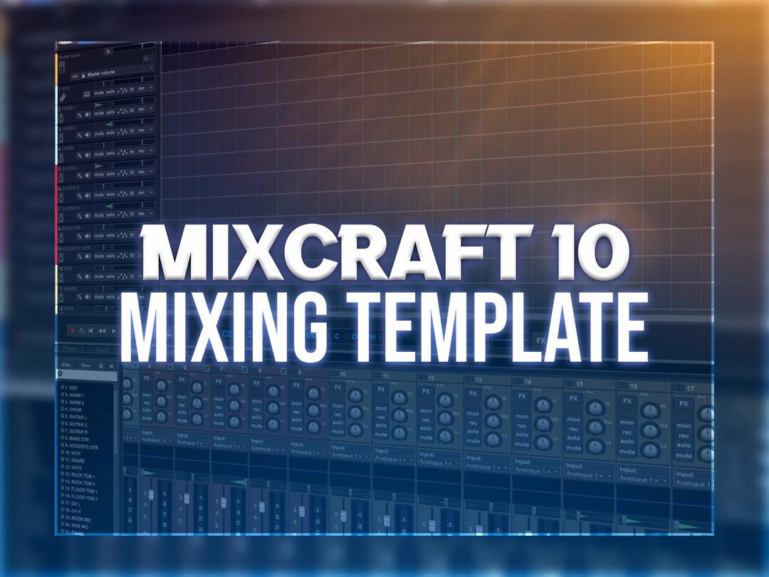Mixcraft 10 Pro Studio - Professional Mixing Template - Etsy