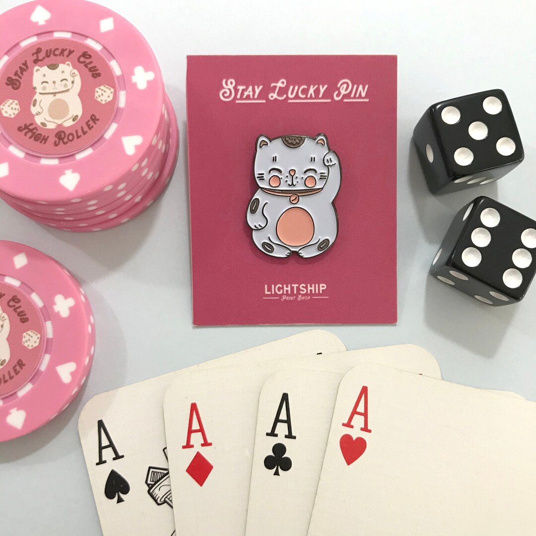 Lucky Cat Enamel Pin: Beckoning Fortune Maneki-neko - Etsy