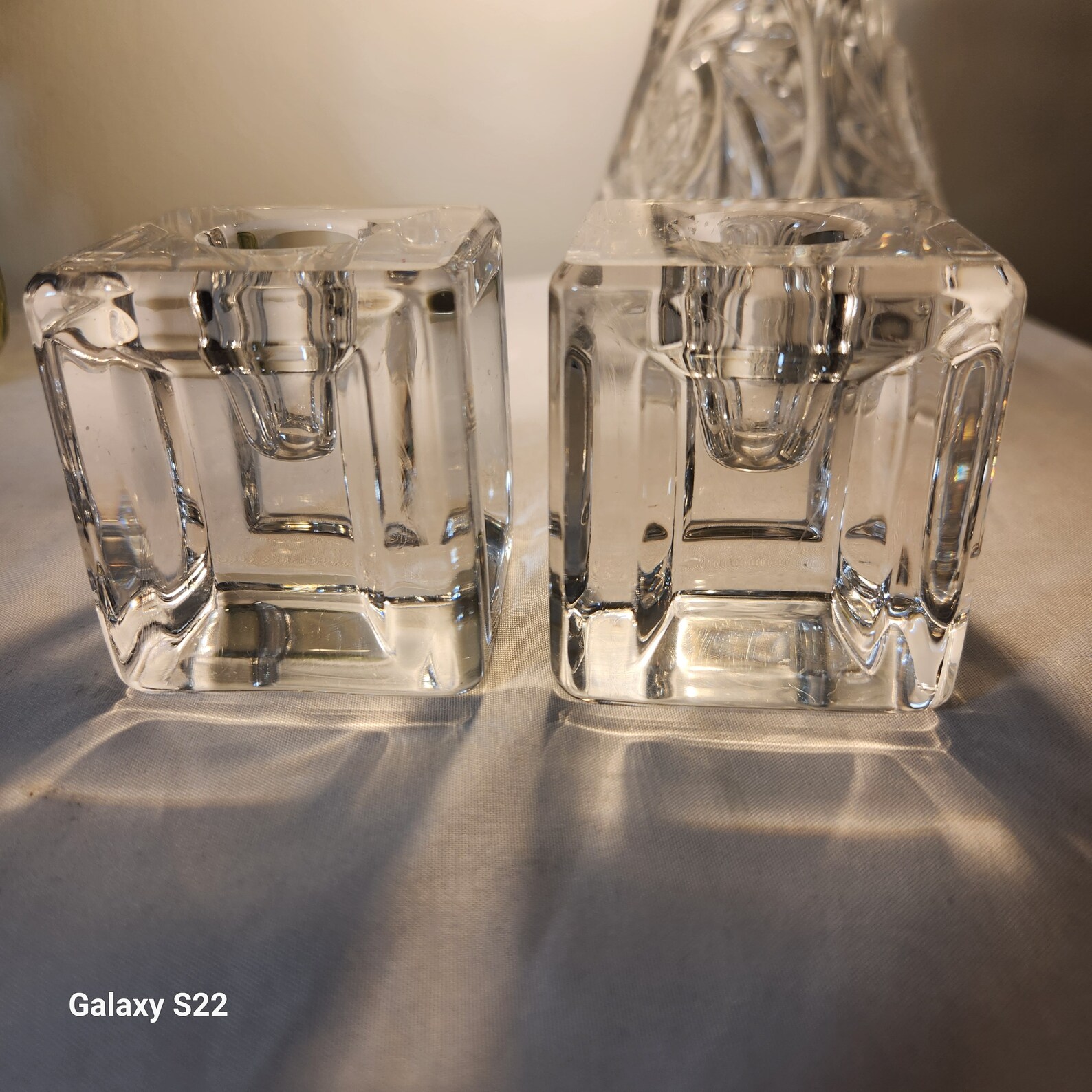 Cambridge Square Design Crystal Taper Candle Holders - Etsy