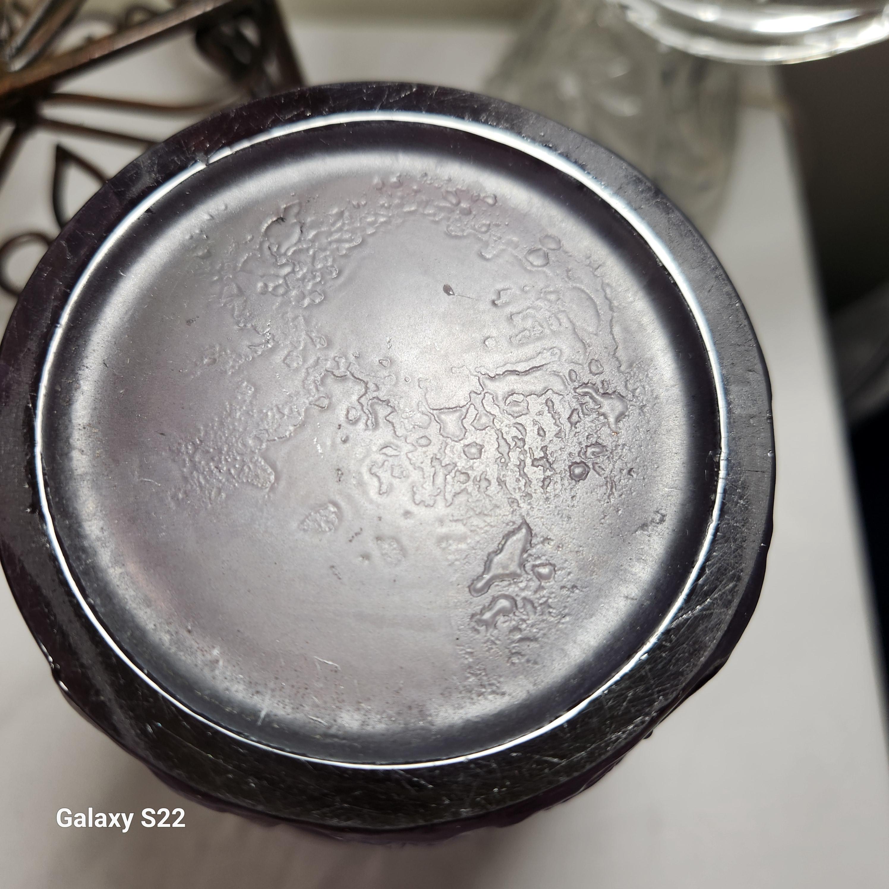 Vintage Pheonix Consolidated Katydid Frosted Amethyst Vase-rare - Etsy