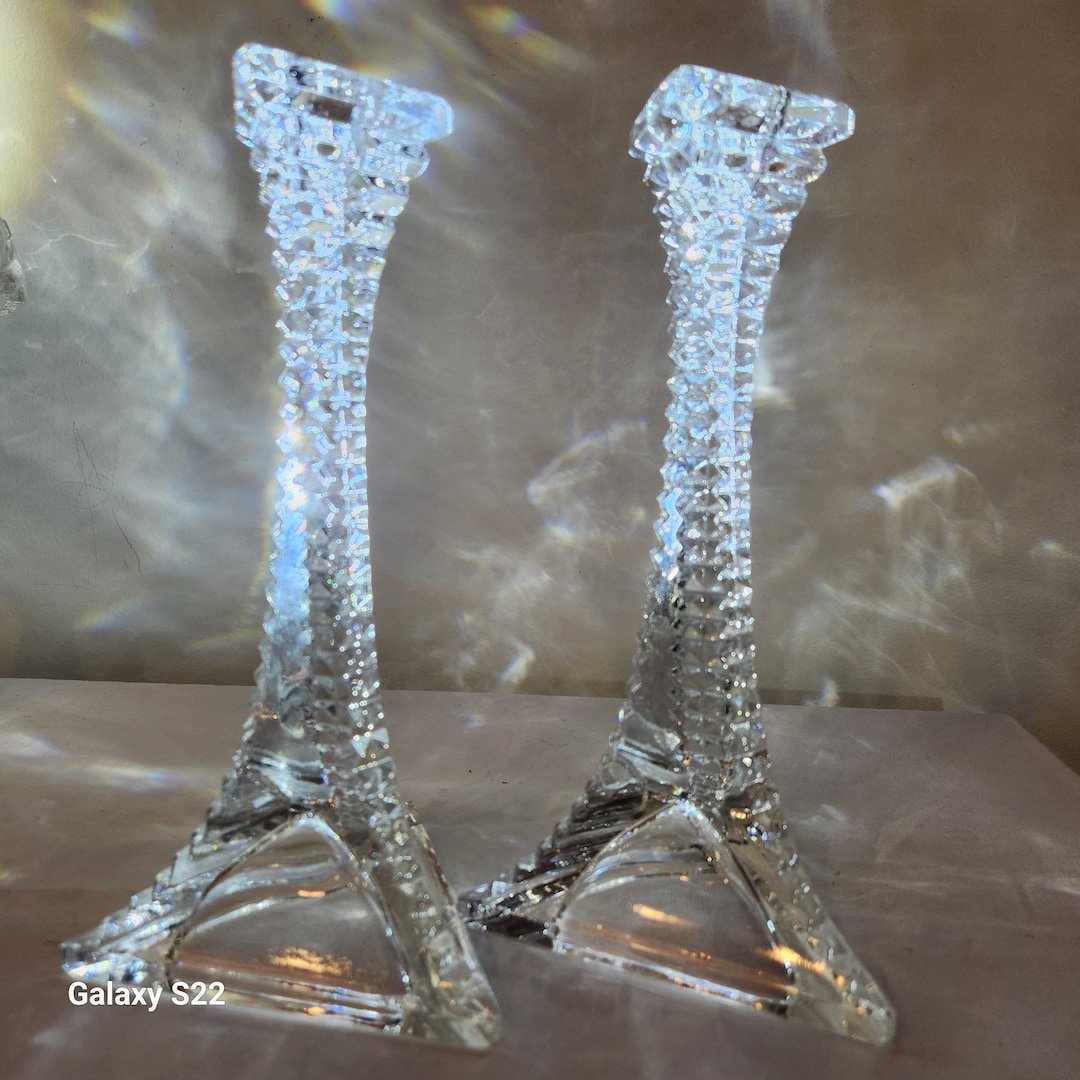Heavy Crystal Triangle Candle Sticks - Etsy