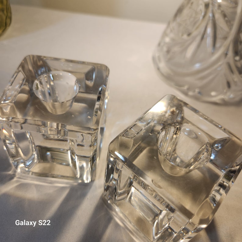 Cambridge Square Design Crystal Taper Candle Holders - Etsy