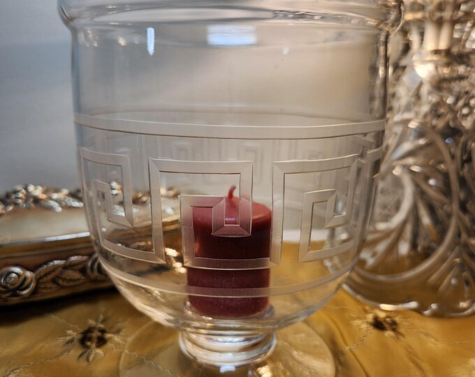 Luxe Curations Hand Blown Greek Key Urn. - Etsy