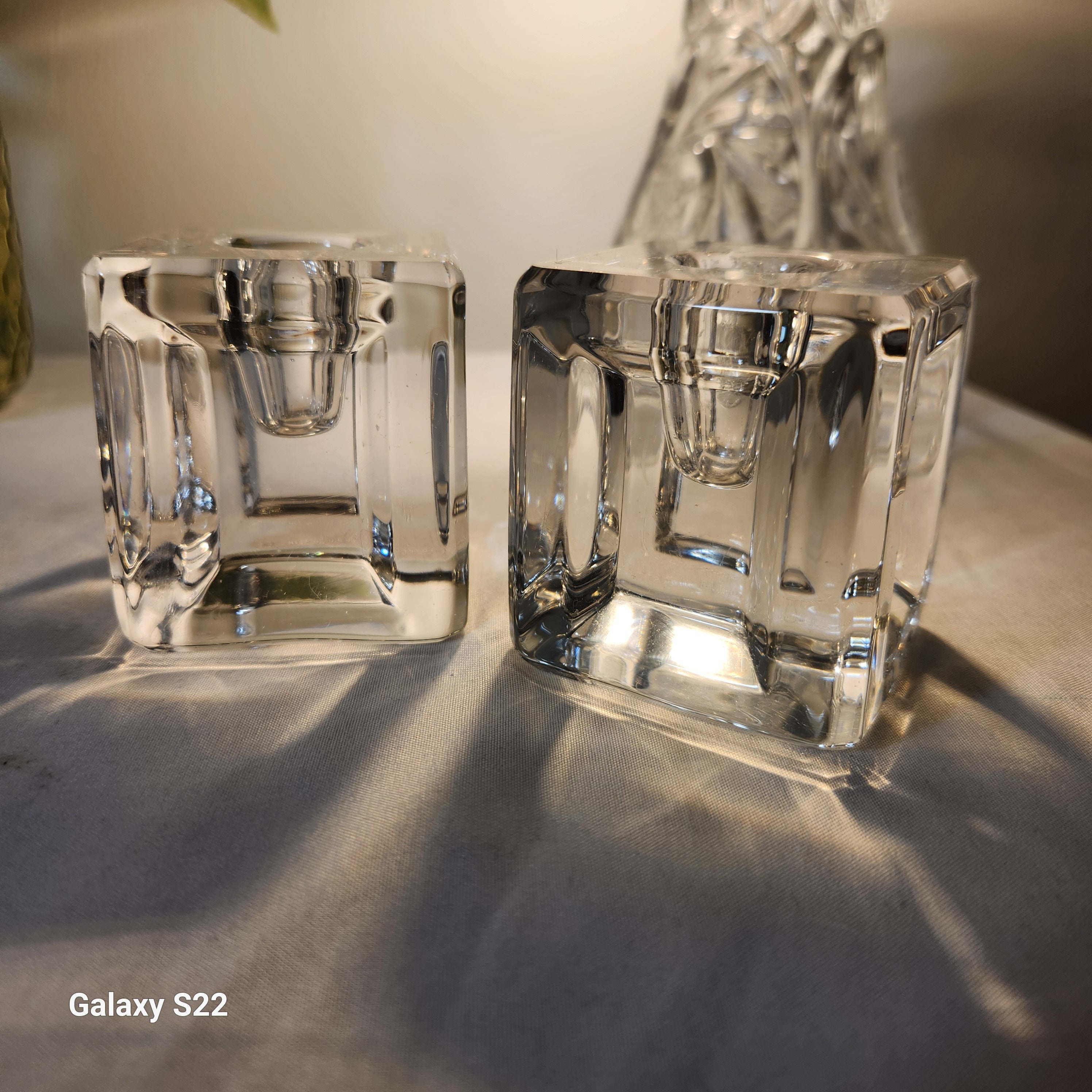 Cambridge Square Design Crystal Taper Candle Holders - Etsy