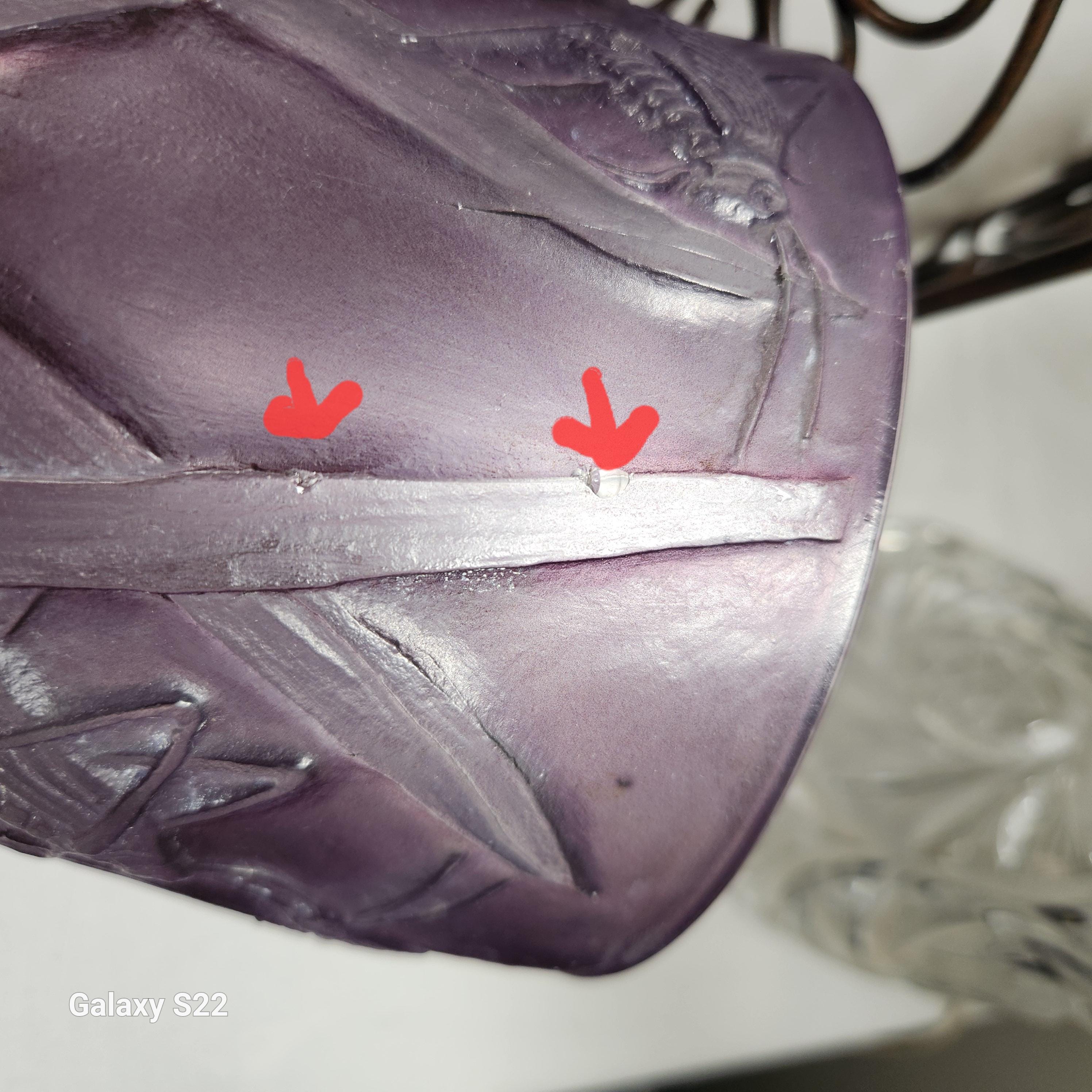 Vintage Pheonix Consolidated Katydid Frosted Amethyst Vase-rare - Etsy