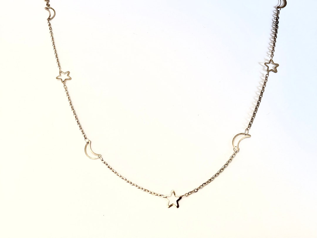 Star Moon Chain in Gold Stainless Steel - Etsy