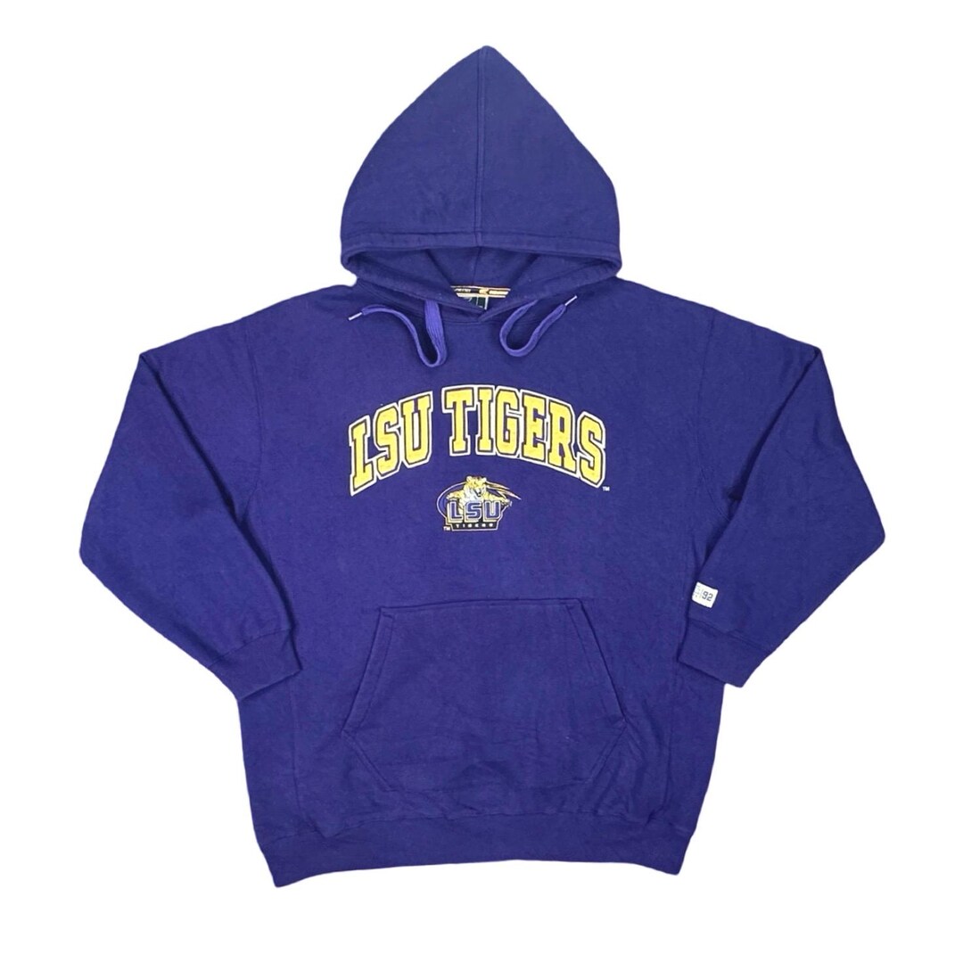 Vintage Colosseum Athletics LSU Tigers Fleece Drawstring Hoodie Size ...