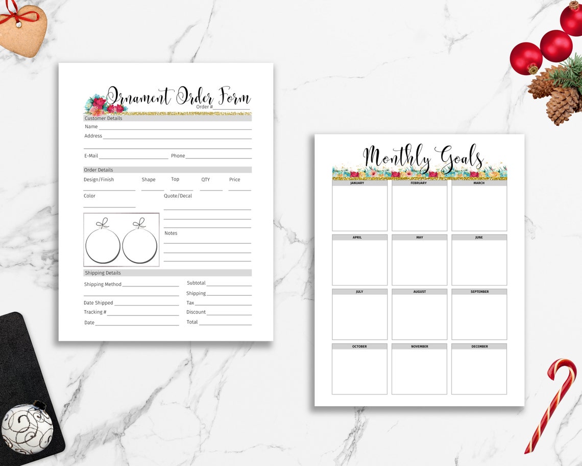 Ornament Order Form & Business Planner Bundle | Expense, Income ...