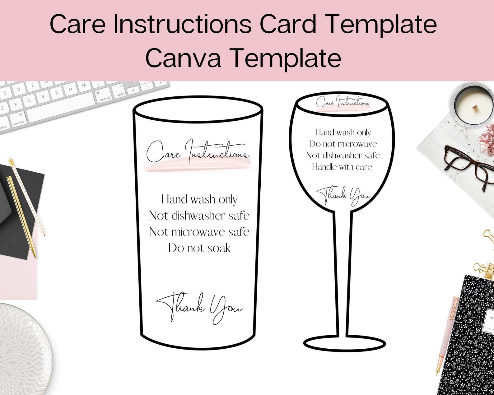 Care Instructions Card Template | Canva Template | Craft Business ...