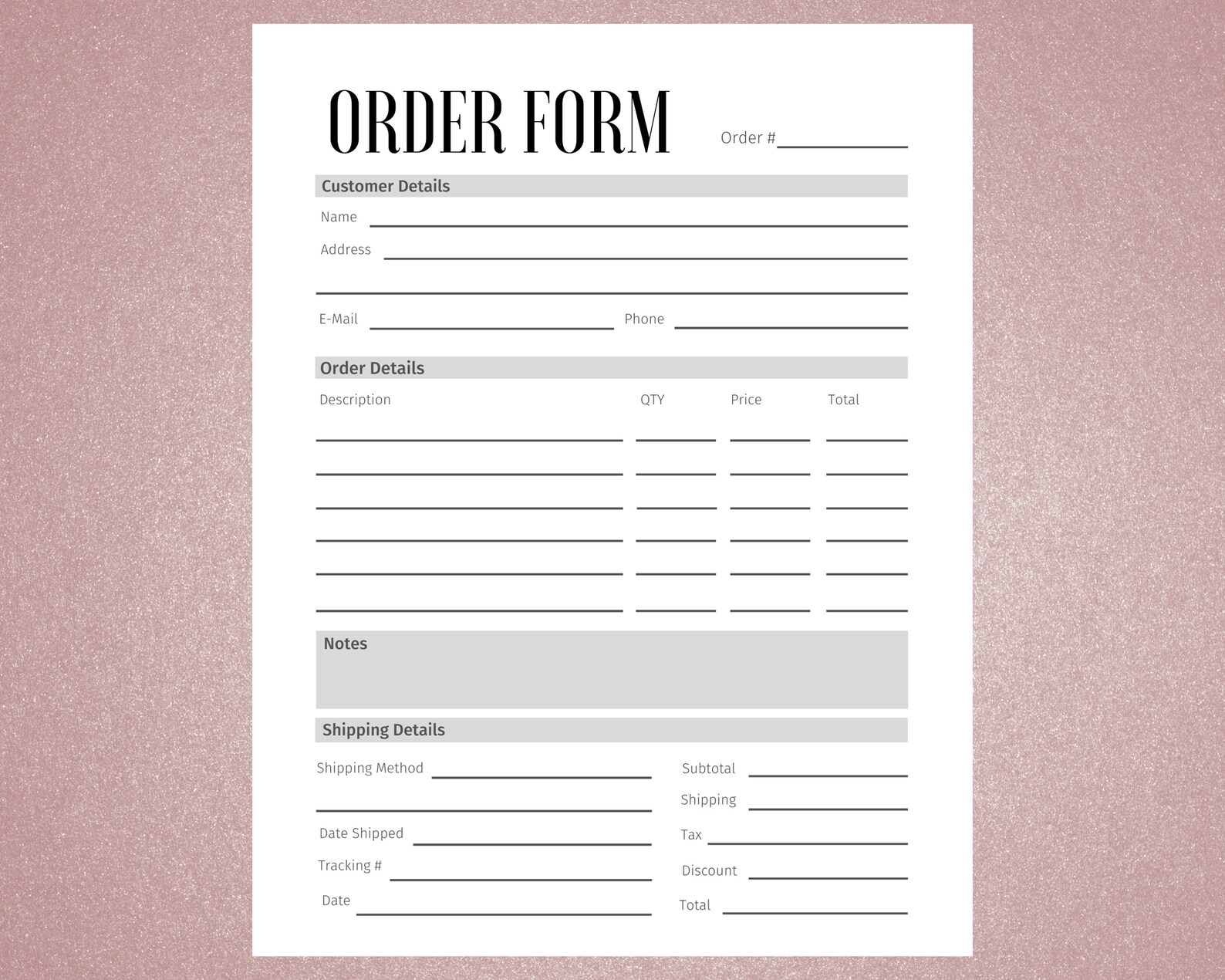 Order Form Bundle Small Business Documents A4 A5 Letter - Etsy