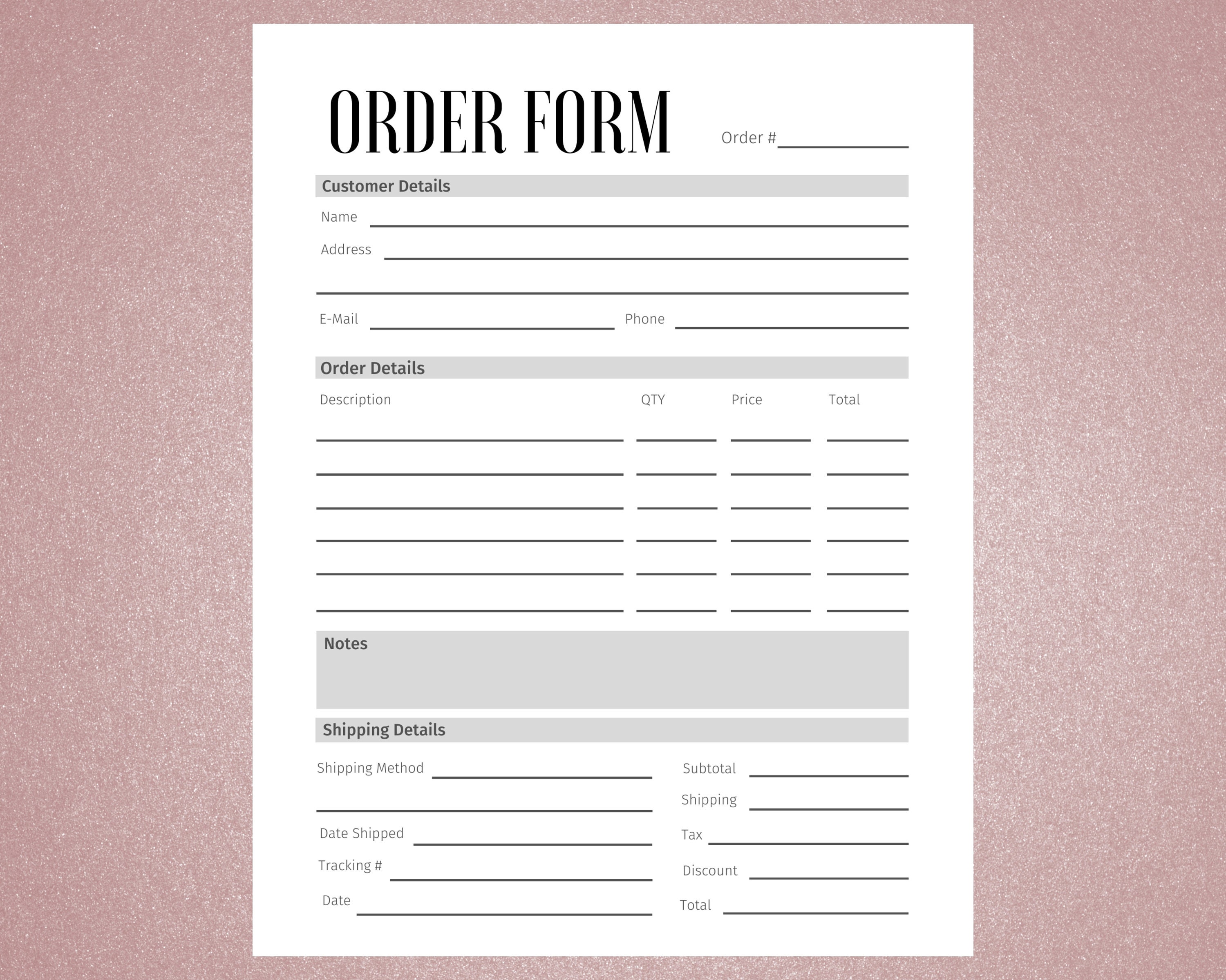 Order Form Bundle Small Business Documents A4 A5 Letter - Etsy