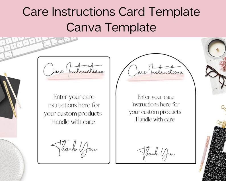 Care Instructions Card Template | Canva Template | Craft Business ...