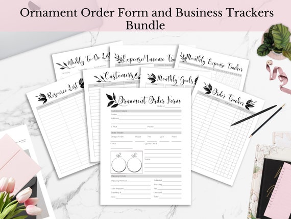 Custom Ornament Order Form Customer & Order Trackers Bundle | Etsy