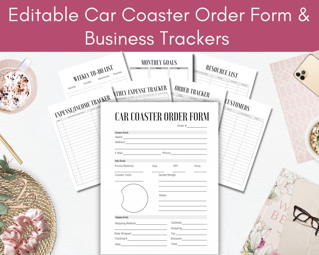 Editable Car Coaster Order Form Bundle, Canva Template - Etsy