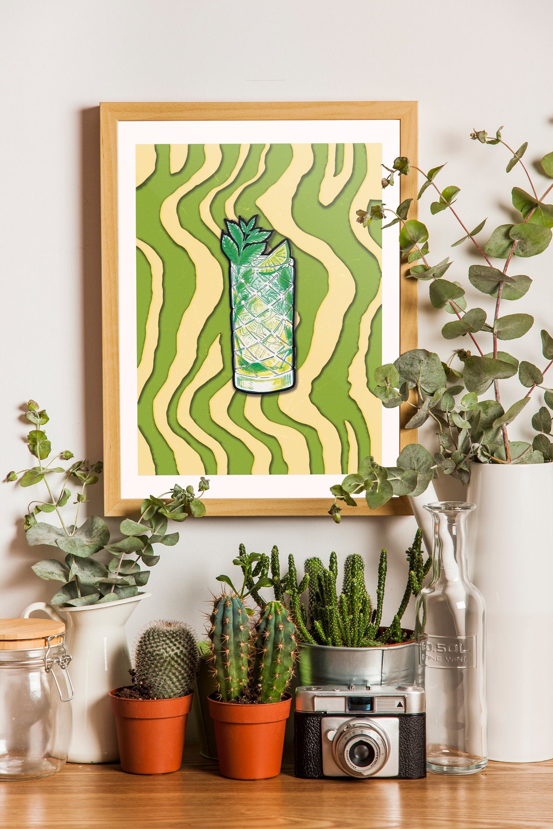 A3 Digital Retro Mojito Poster | Cocktail Poster for Kitchen/ Dining ...