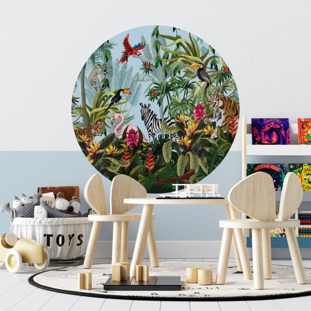 Circle Wallpaper / Tropical Rainforest / Non-woven Fleece Wallpaper ...