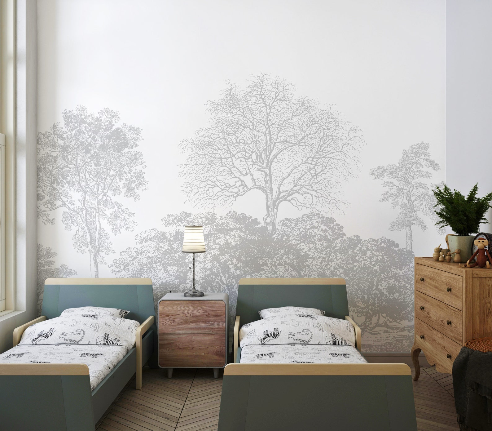 The Old Forest / Wallpaper for Children / Non-woven Wallpaper | Etsy