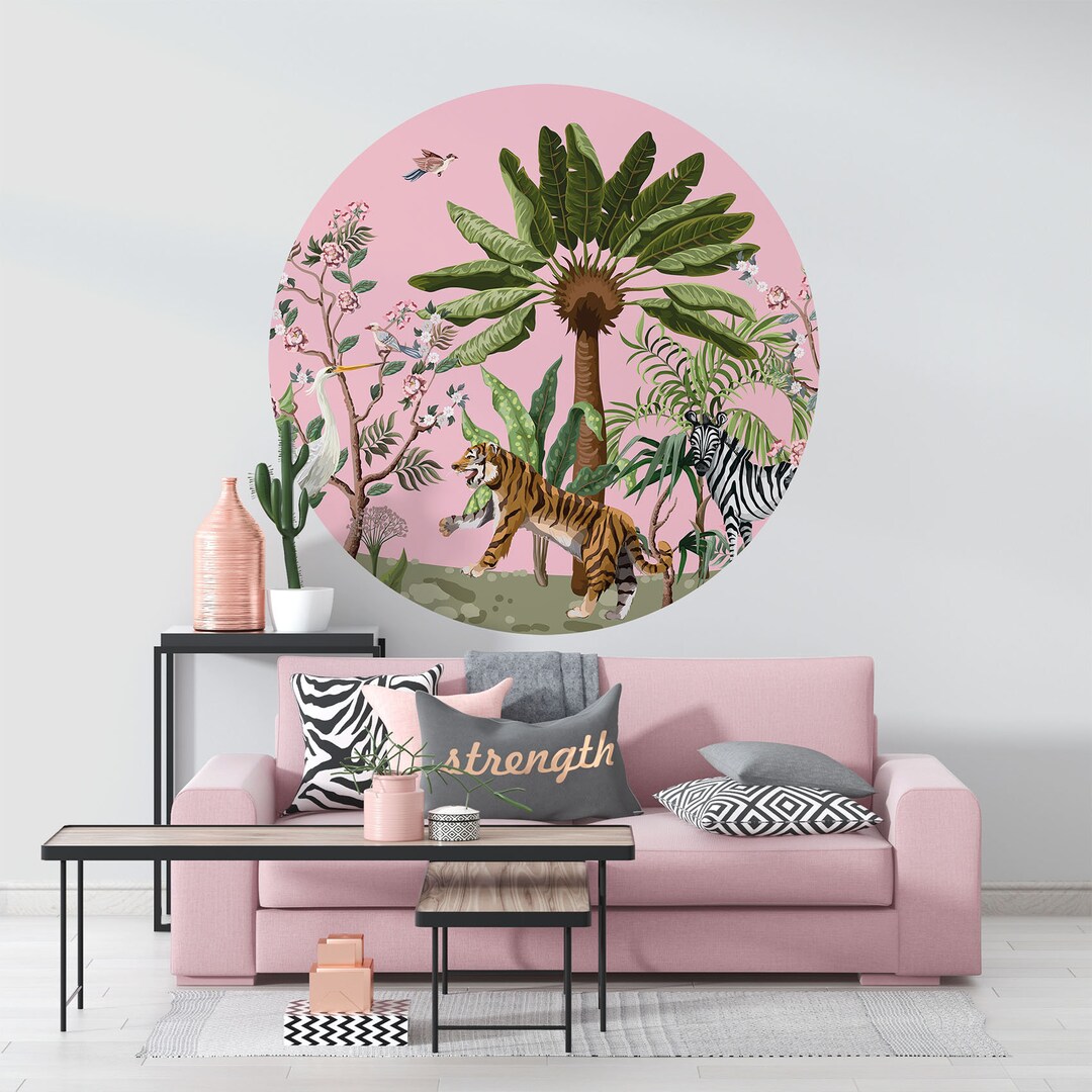 Circle Wallpaper / Oriental Jungle Party / Non-woven Wallpaper ...