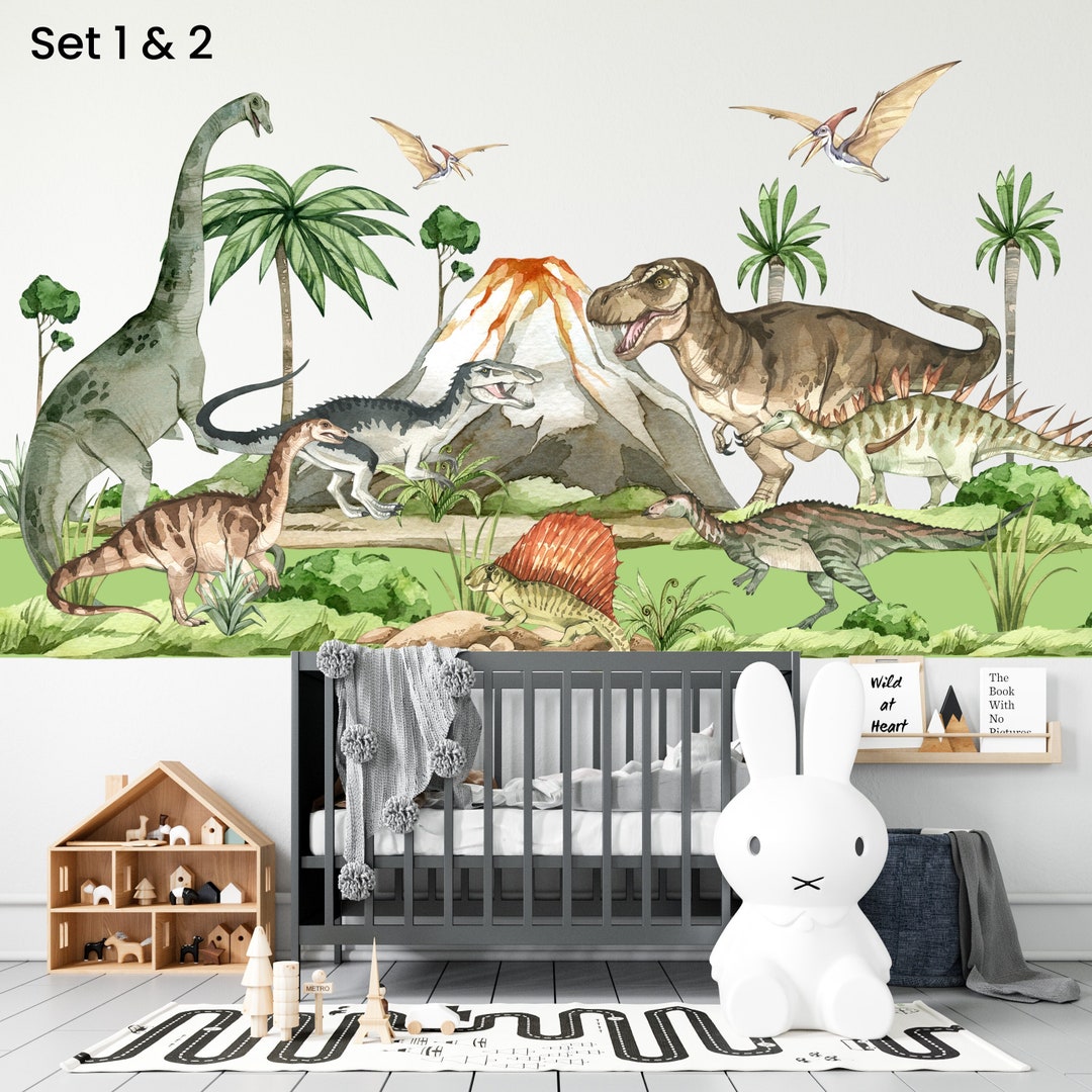 Large Dinosaurs Wall Sticker Decals, Easy Peel and Stick, T-rex ...