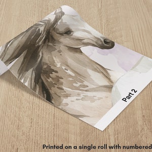 HORSE Wallpaper Mural / Girls Room Wallpaper With Horses, Peonies and ...